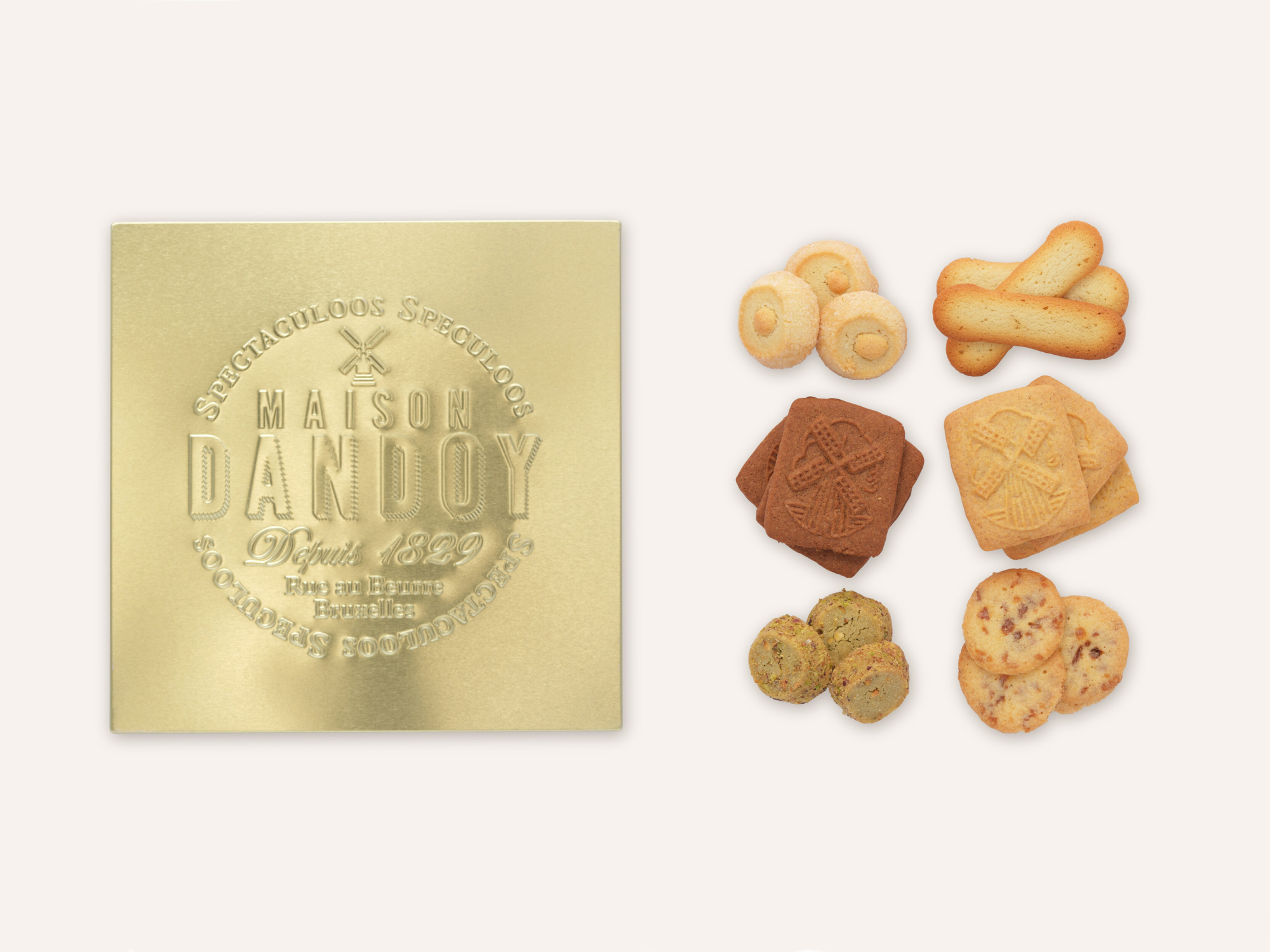 Golden Biscuit Box 660g | Maison Dandoy